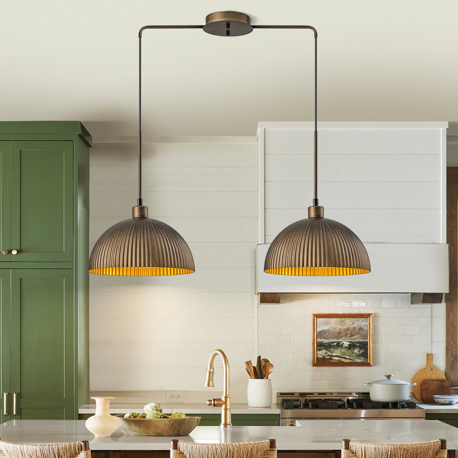 ribbed ceiling light