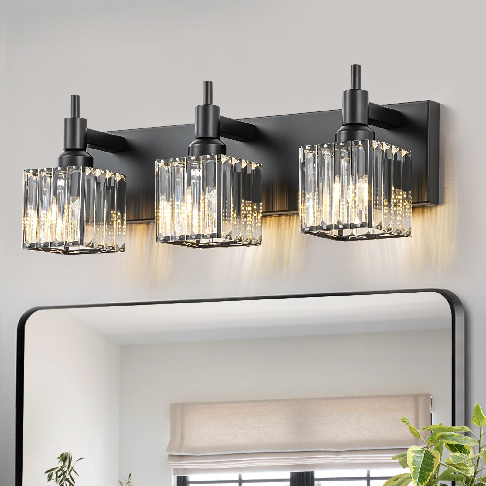 black bathroom light fitting