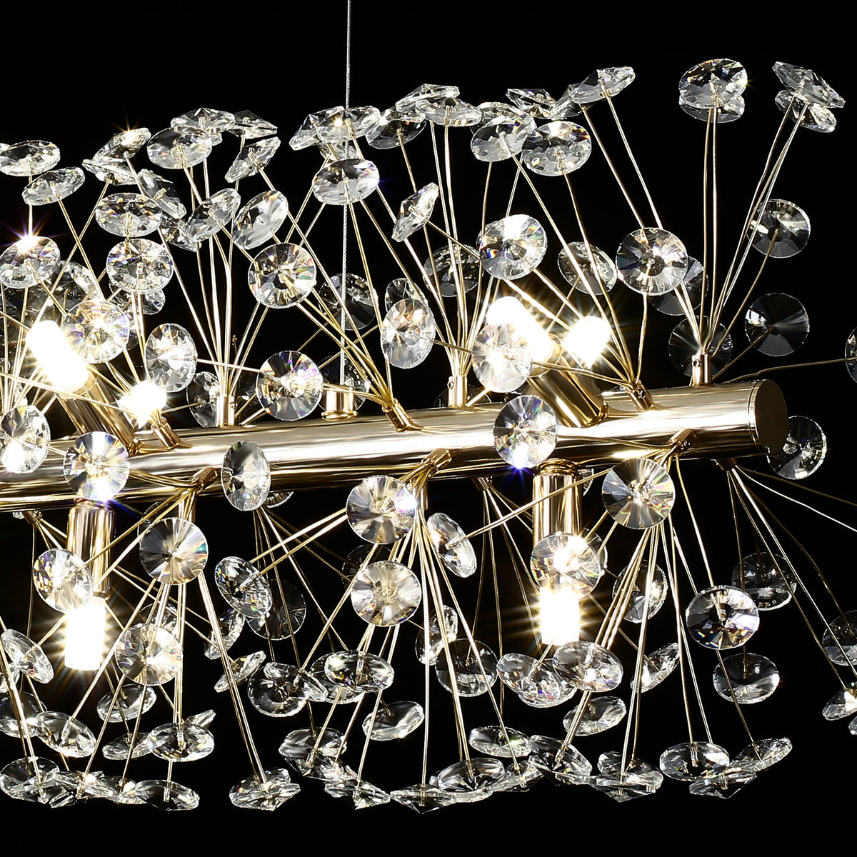Glowlings 12-Light Mid-century Sputnik Dandelion LED Linear Crystal Ch
