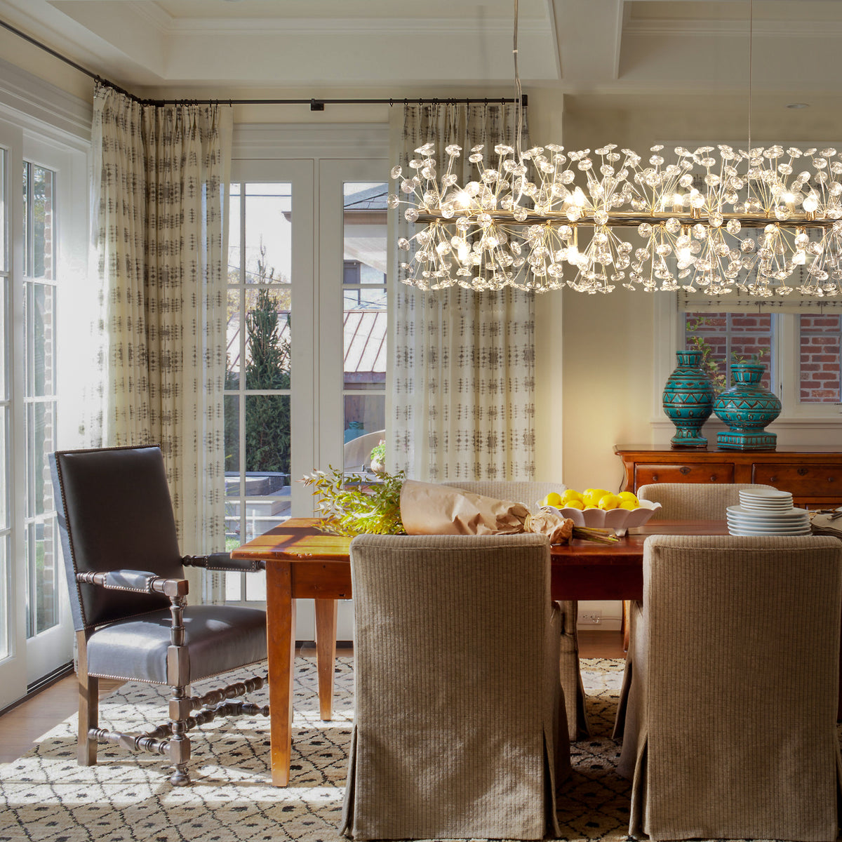 Glowlings 12-Light Mid-century Sputnik Dandelion LED Linear Crystal Ch