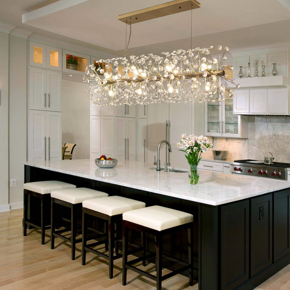 Glowlings 12-Light Mid-century Sputnik Dandelion LED Linear Crystal Ch