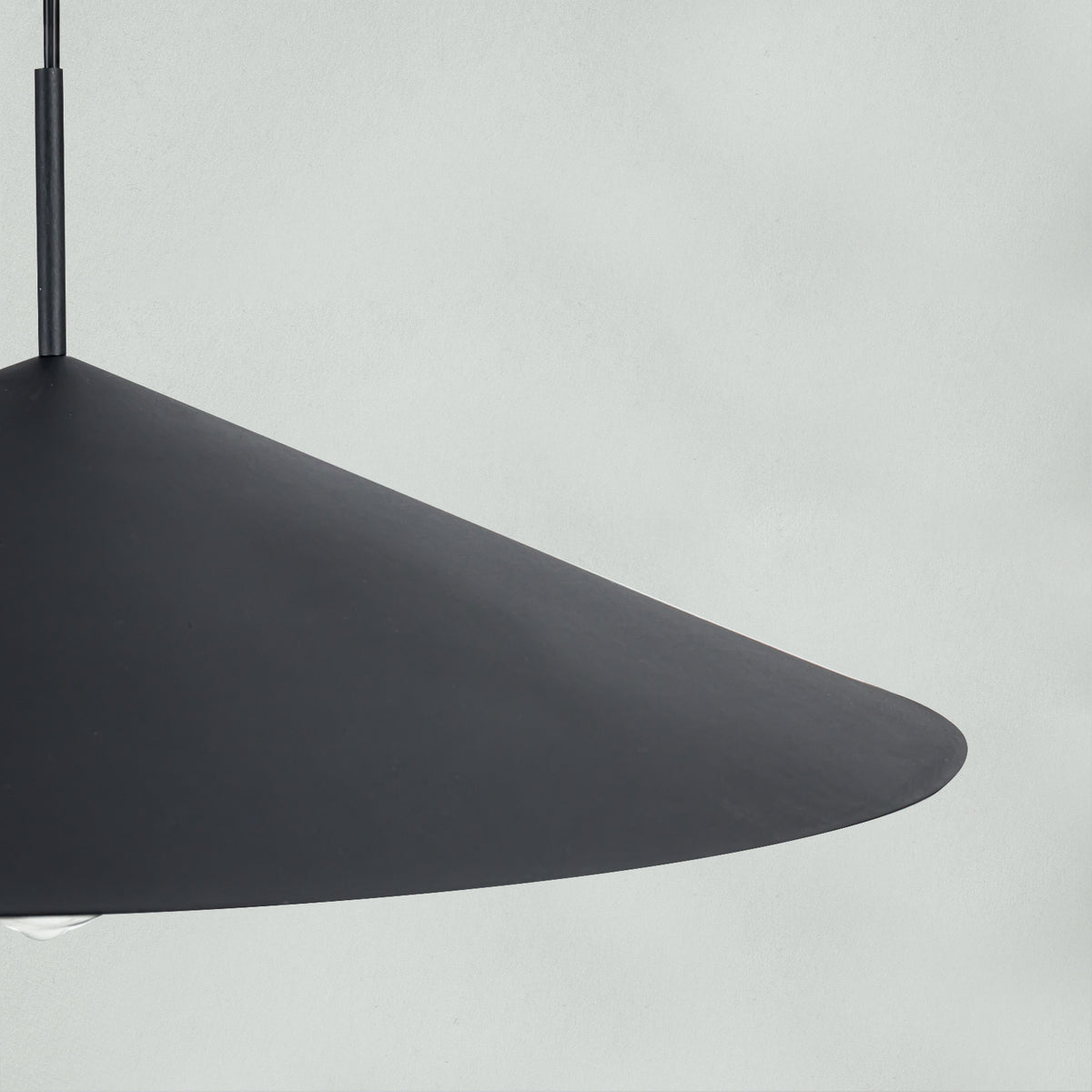 Glowlings 1-Light Modern 26"Wide Large Metal Cone Black Dome Pendant L