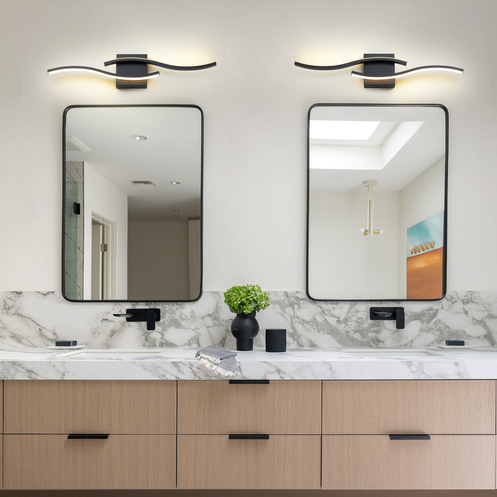 Glowlings 2-Light Modern 3000K Integrated LED Spiral Design Vanity Lig
