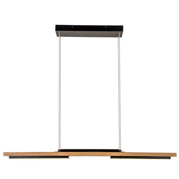 Glowlings 3-Light 40”Wide Rectangle LED Linear Wood Pendant Light Isla