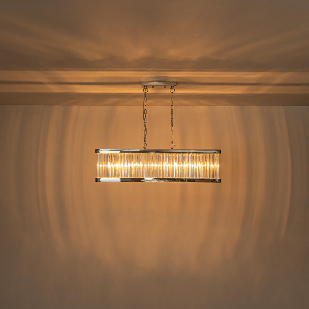 Glowlings 5-Light Modern 36"Wide Chrome Linear Rectangular Kitchen Isl