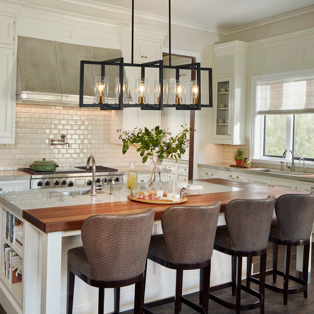 Glowlings 6-Light Farmhouse 43"Wide Large Rectangle Linear Pendant Lig