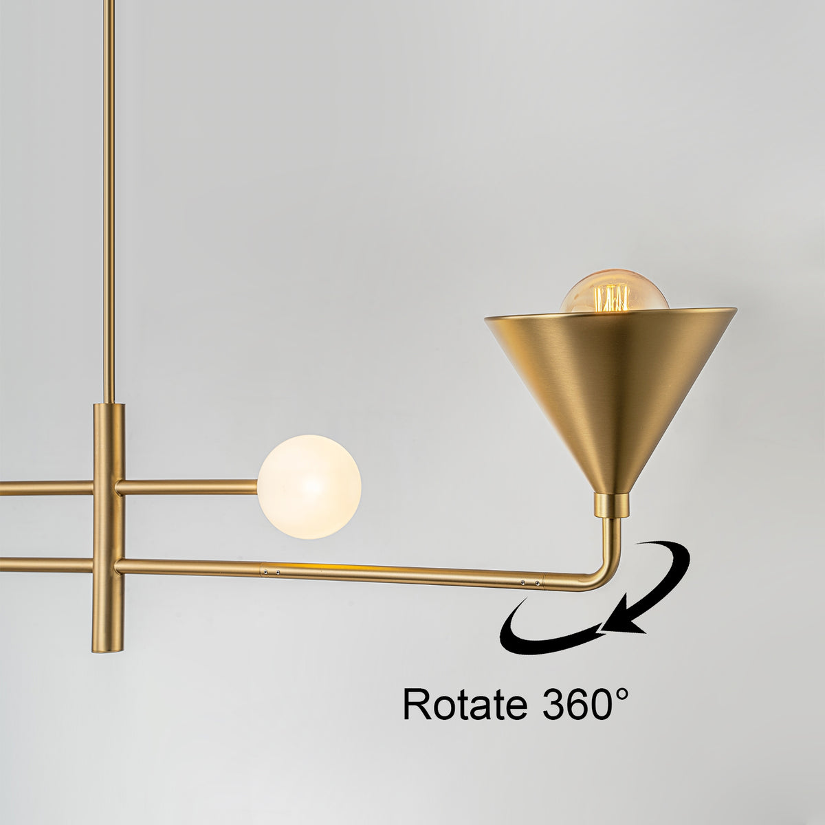 Glowlings Modern 4-Light Rotate 360° Cone Linear Pendant Light with Op